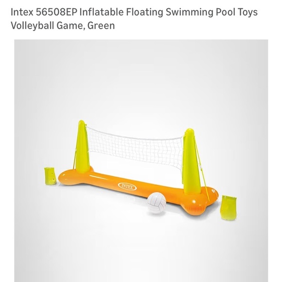 Intex | Toys | Inflatable Floating Volleyball Game Orange And Green ...